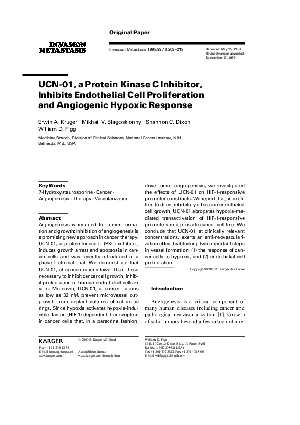 (PDF) UCN-01, a Protein Kinase C Inhibitor, Inhibits Endothelial Cell ...
