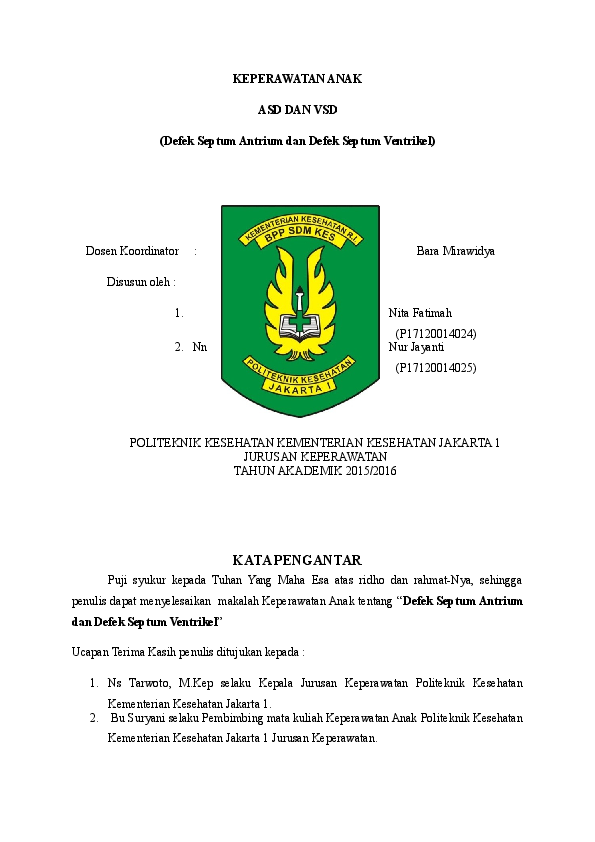 (DOC) KEPERAWATAN ANAK ASD DAN VSD (Defek Septum Antrium dan Defek ...