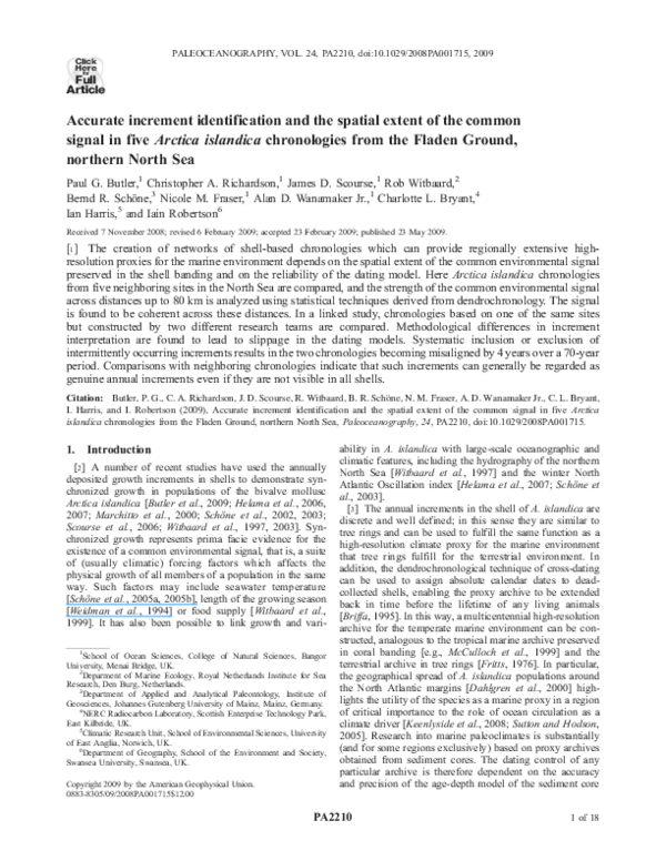 (PDF) Accurate increment identification and the spatial extent of the ...