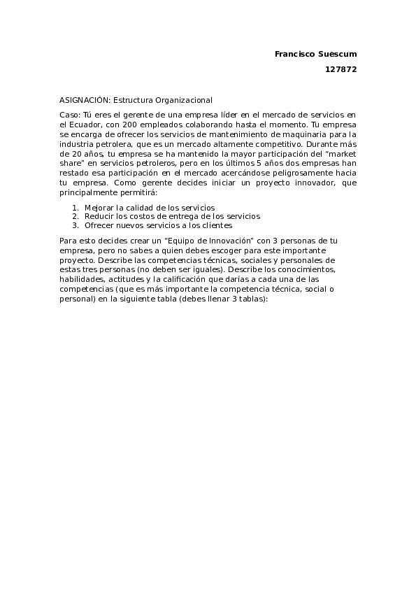 (DOC) Deber Estructura Organizacional