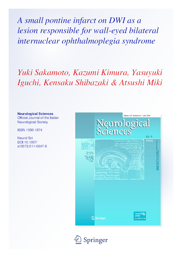 (PDF) A small pontine infarct on DWI as a lesion responsible for wall ...