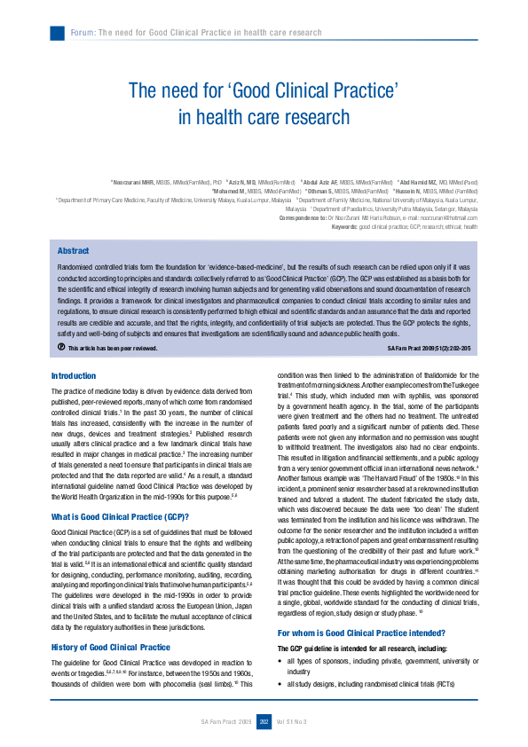 (PDF) Ensuring Clinical Integrity through Good Practice