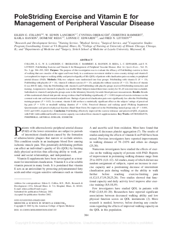 (PDF) PoleStriding Exercise and Vitamin E for Management of Peripheral ...