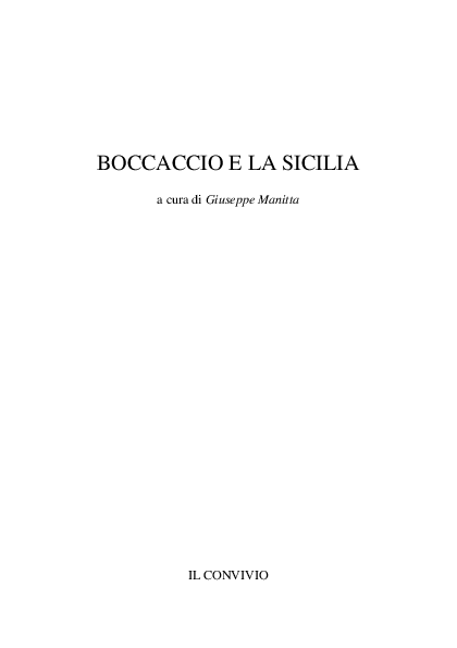 (PDF) La Sicilia del "Filocolo". Implicazioni dantesche e 'variationes ...