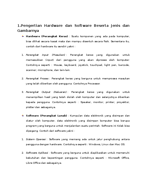 (DOC) Pengertian Hardware dan Software Beserta Jenis dan Gambarnya