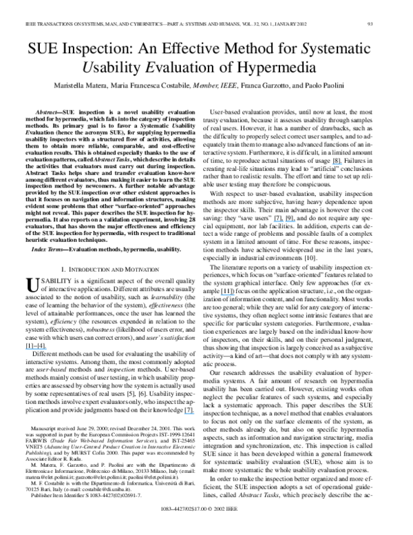 (PDF) SUE inspection: an effective method for systematic usability ...