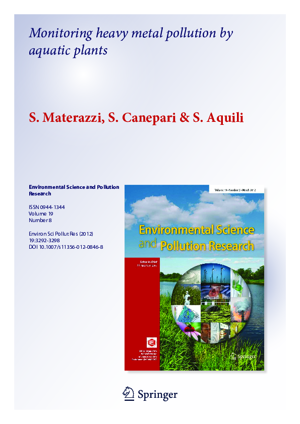 (PDF) Monitoring heavy metal pollution by aquatic plants