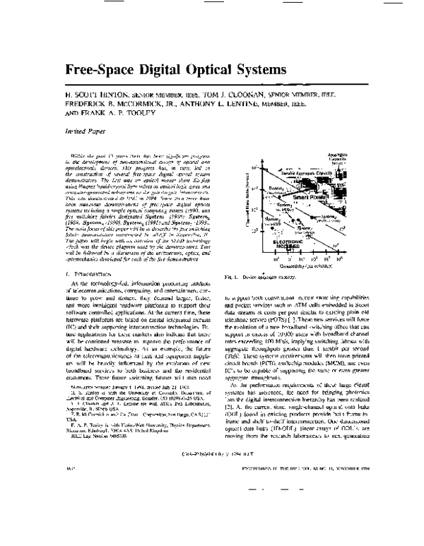 (PDF) Free-space digital optical systems | Frank Tooley and H. Hinton ...