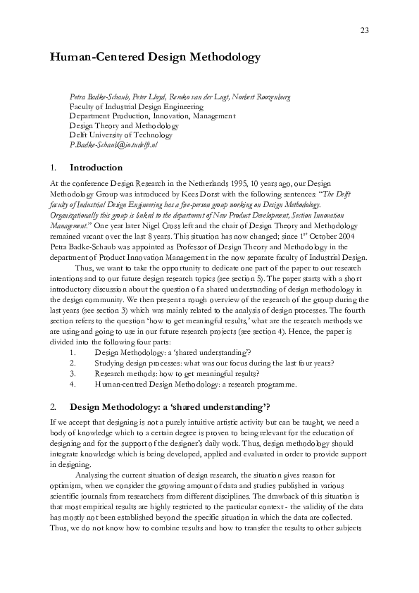 (PDF) Human-centered design methodology