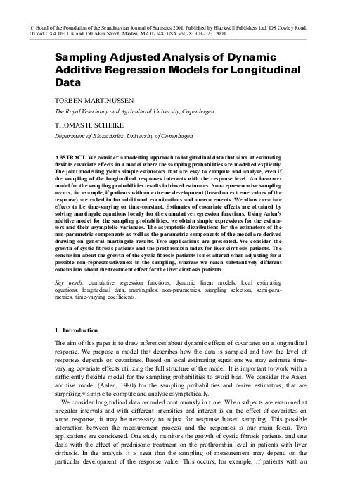 (PDF) Sampling Adjusted Analysis of Dynamic Additive Regression Models ...