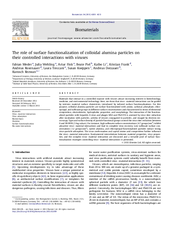 (PDF) The role of surface functionalization of colloidal alumina ...