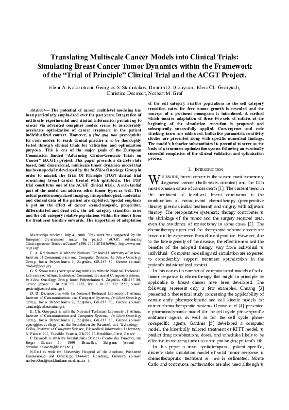 (PDF) Translating multiscale cancer models into clinical trials ...