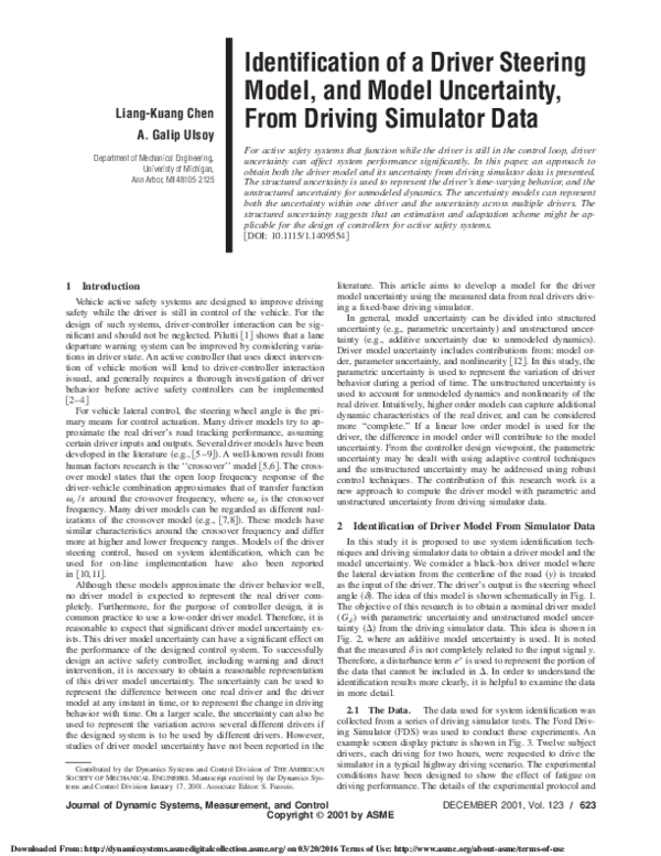 (PDF) Liang-Kuang Chen Identification of a Driver Steering Model, and ...