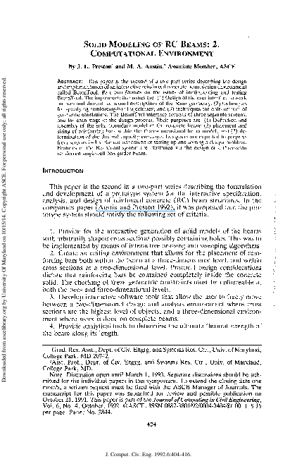 Pdf Solid Modeling Of Rc Beams 2 Computational Environment