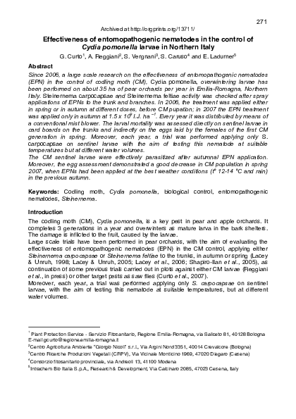 (PDF) Effectiveness of the entomopathogenic nematode Steinernema feltiae in agar gel ...