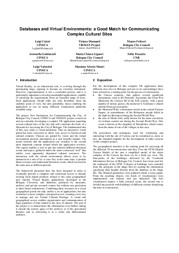 (PDF) Databases and virtual environments