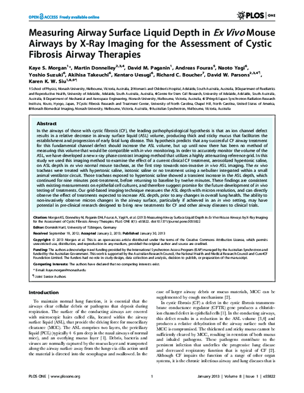 (PDF) Measuring Airway Surface Liquid Depth in Ex Vivo Mouse Airways by ...