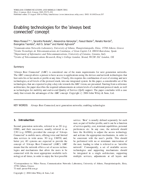 (PDF) Retracted and replaced: Enabling technologies for the ‘always ...