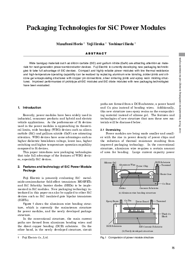 (PDF) Packaging Technologies for SiC power module Fuji