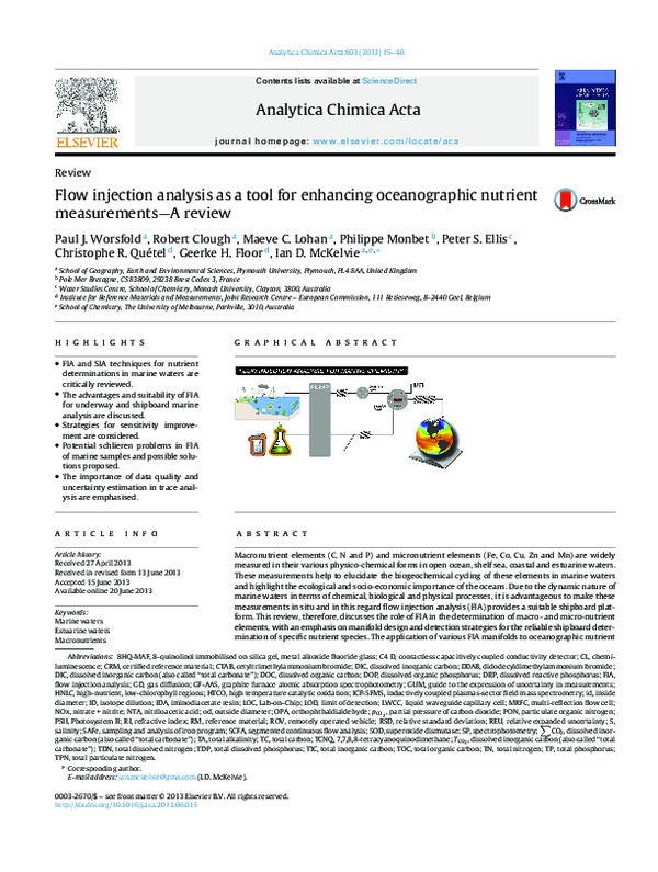 (PDF) Flow injection analysis as a tool for enhancing oceanographic ...