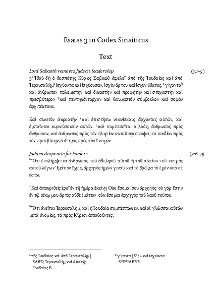 (PDF) Esaias 3 in Codex Sinaiticus