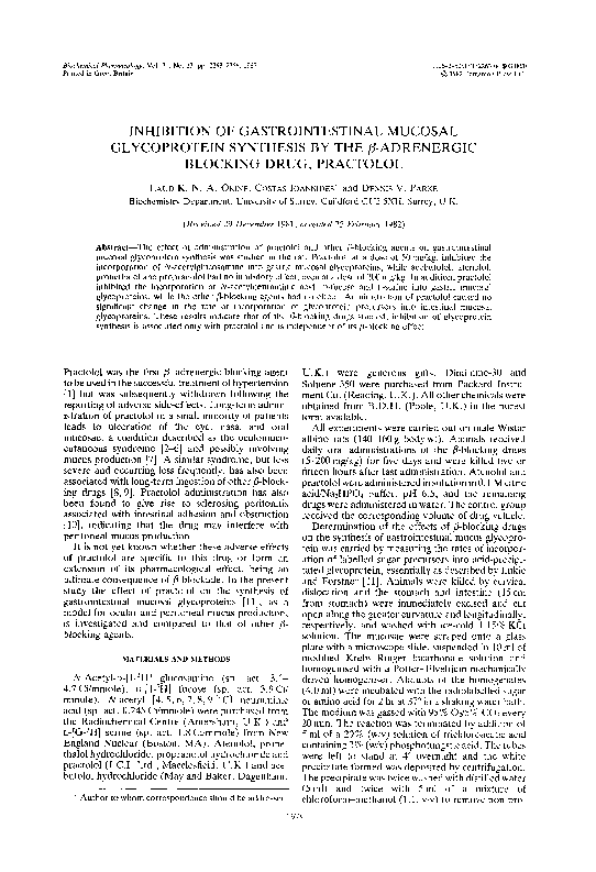 (PDF) Inhibition of gastrointestinal mucosal glycoprotein synthesis by ...