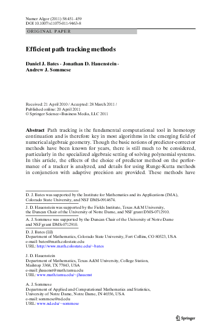 (PDF) Efficient path tracking methods