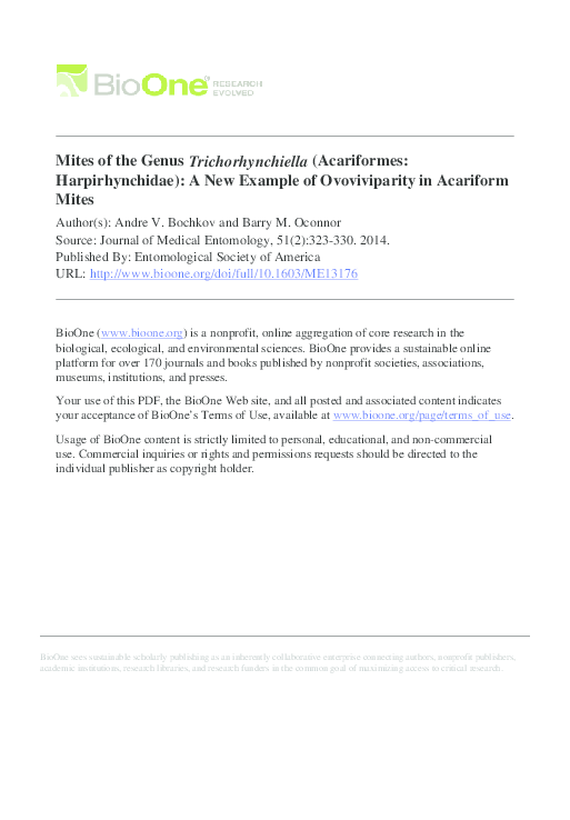 (PDF) Mites of the Genus Trichorhynchiella (Acariformes ...