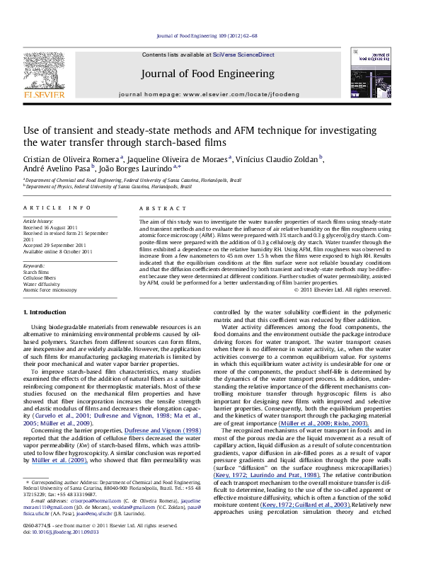 Pdf Use Of Transient And Steady State Methods And Afm Technique For