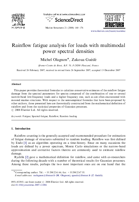 (PDF) Rainflow fatigue analysis for loads with multimodal power ...