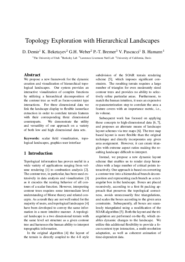 (PDF) Topology exploration with hierarchical landscapes