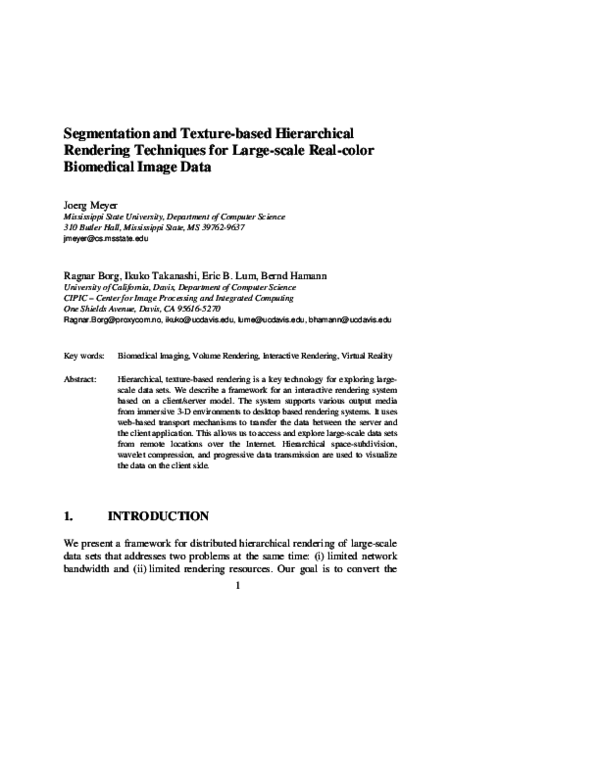 Pdf Segmentation And Texture Based Hierarchical Rendering Techniques For Large Scale Real