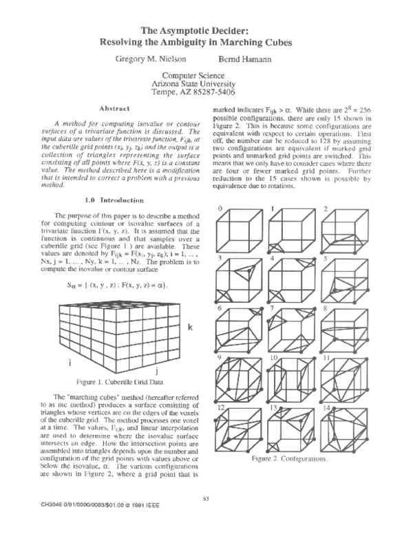 (PDF) The asymptotic decider: resolving the ambiguity in marching cubes