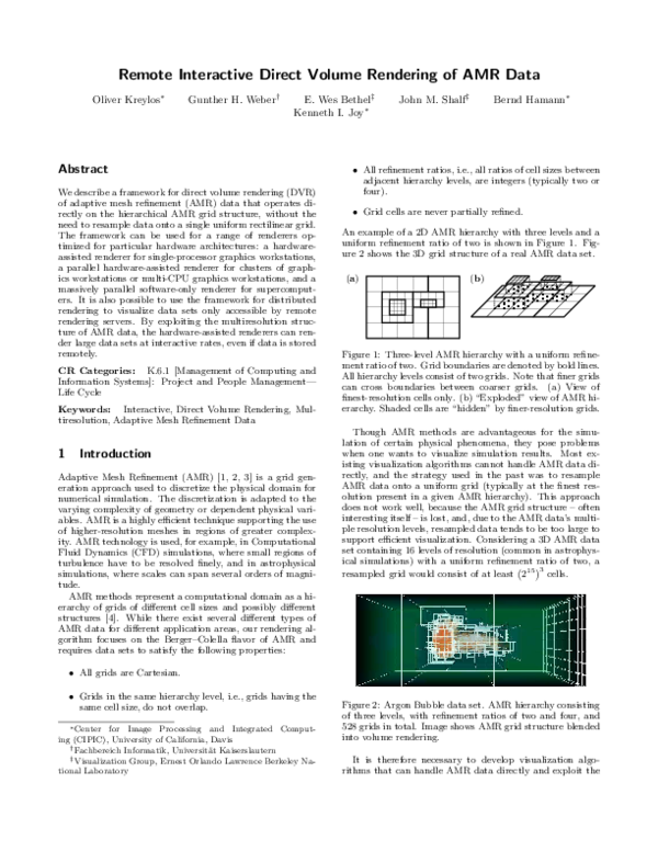 (PDF) Remote interactive direct volume rendering of AMR data