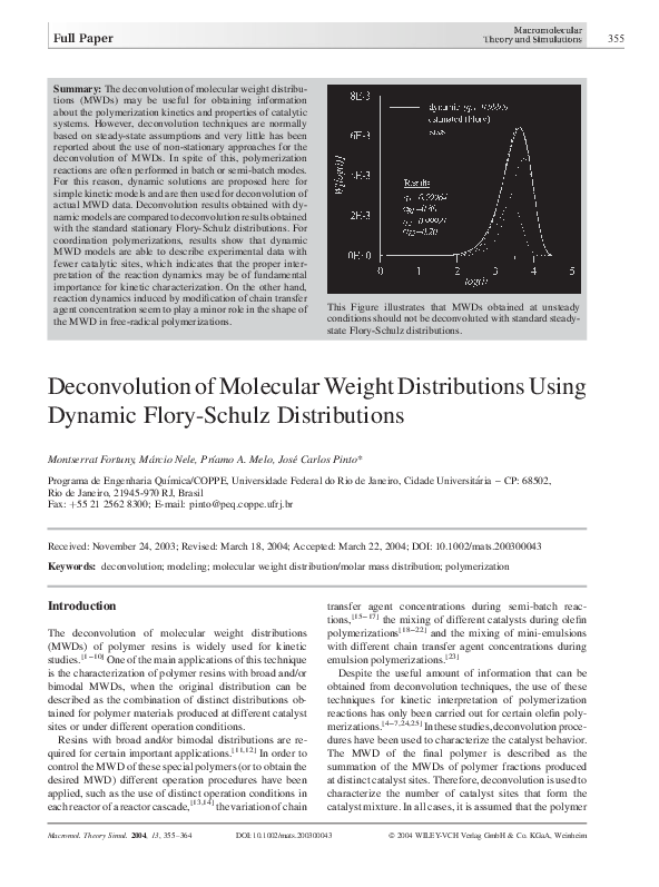 (PDF) Deconvolution of Molecular Weight Distributions Using Dynamic ...