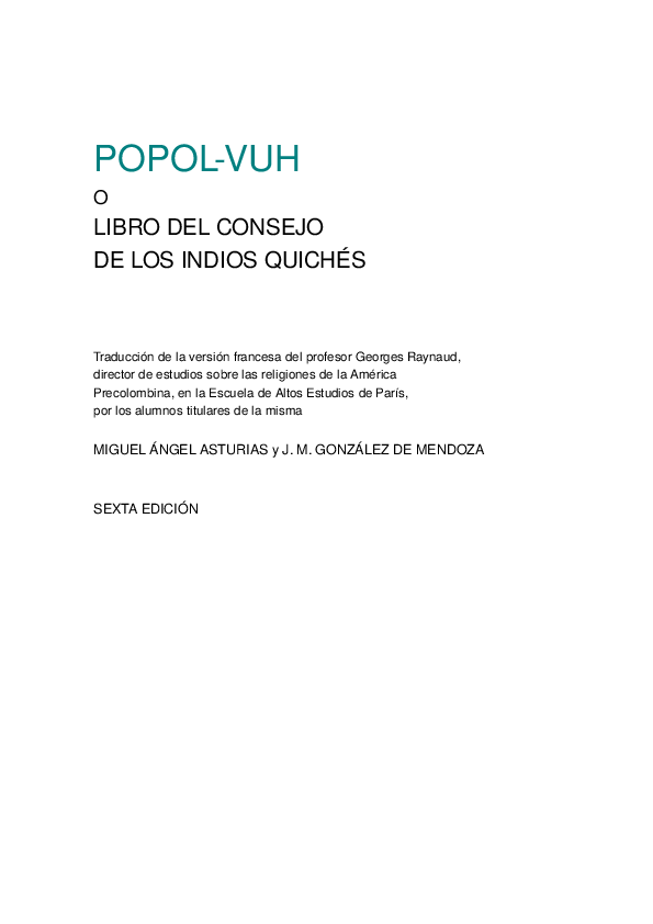 (DOC) POPOL-VUH O LIBRO DEL CONSEJO DE LOS INDIOS QUICHÉS