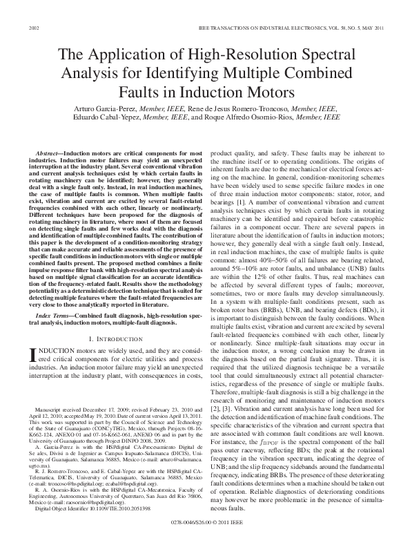Pdf The Application Of High Resolution Spectral Analysis For Identifying Multiple Combined
