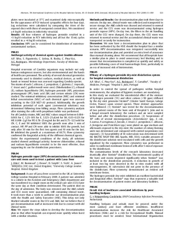 (PDF) P08.05 Efficacy of a hydrogen peroxide dry-mist disinfection ...