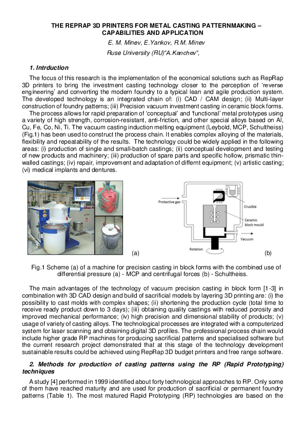 (PDF) THE REPRAP 3D PRINTERS FOR METAL CASTING PATTERNMAKING ...