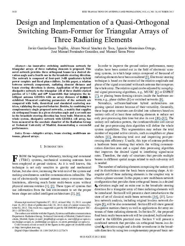 (PDF) Design and Implementation of a Quasi-Orthogonal Switching Beam ...