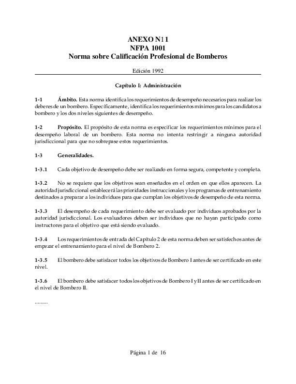 (PDF) ANEXO N1 1 NFPA 1001 Norma sobre Calificación Profesional de Bomberos