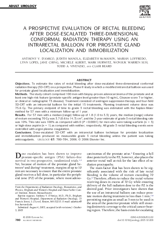 (PDF) A prospective evaluation of rectal bleeding after dose-escalated ...