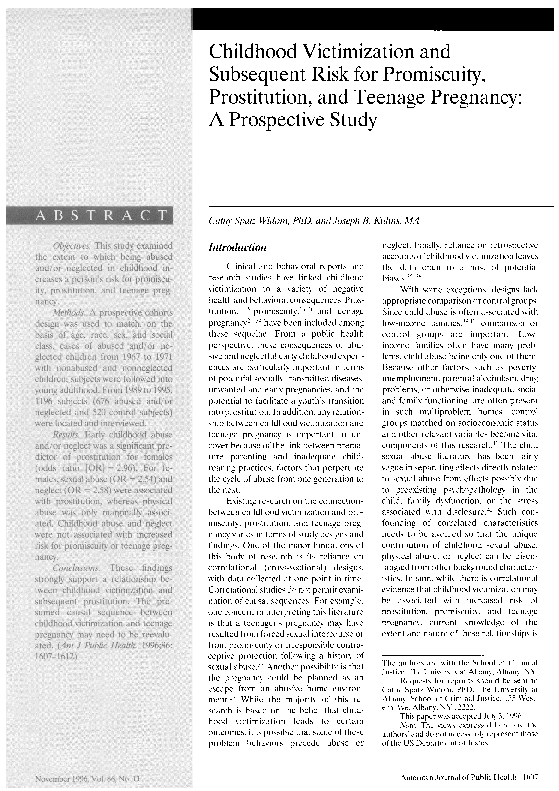(PDF) Childhood victimization and subsequent risk for promiscuity ...