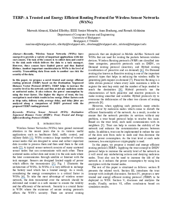 Pdf Terp A Trusted And Energy Efficient Routing Protocol For