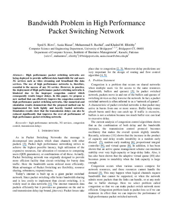 Pdf Bandwidth Problem In High Performance Packet Switching Network