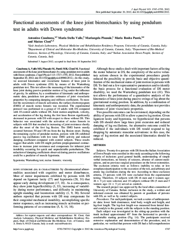 (PDF) Functional assessments of the knee joint biomechanics by using ...