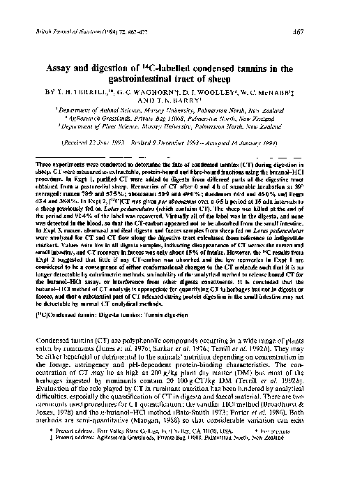 (PDF) The effect of condensed tannins on the nutrition and health of ...