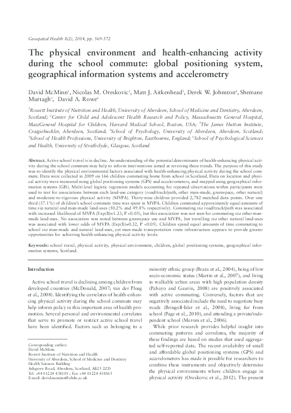 (PDF) The physical environment and health-enhancing activity during the ...