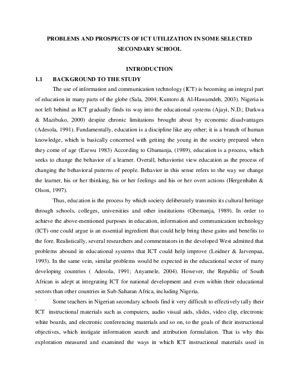 (PDF) problems and prospects of ict utilization in some selected ...