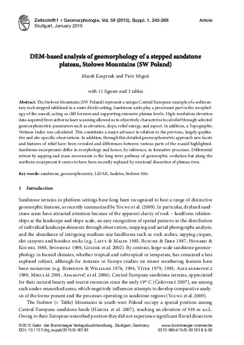 (PDF) DEM-based analysis of geomorphology of a stepped sandstone ...